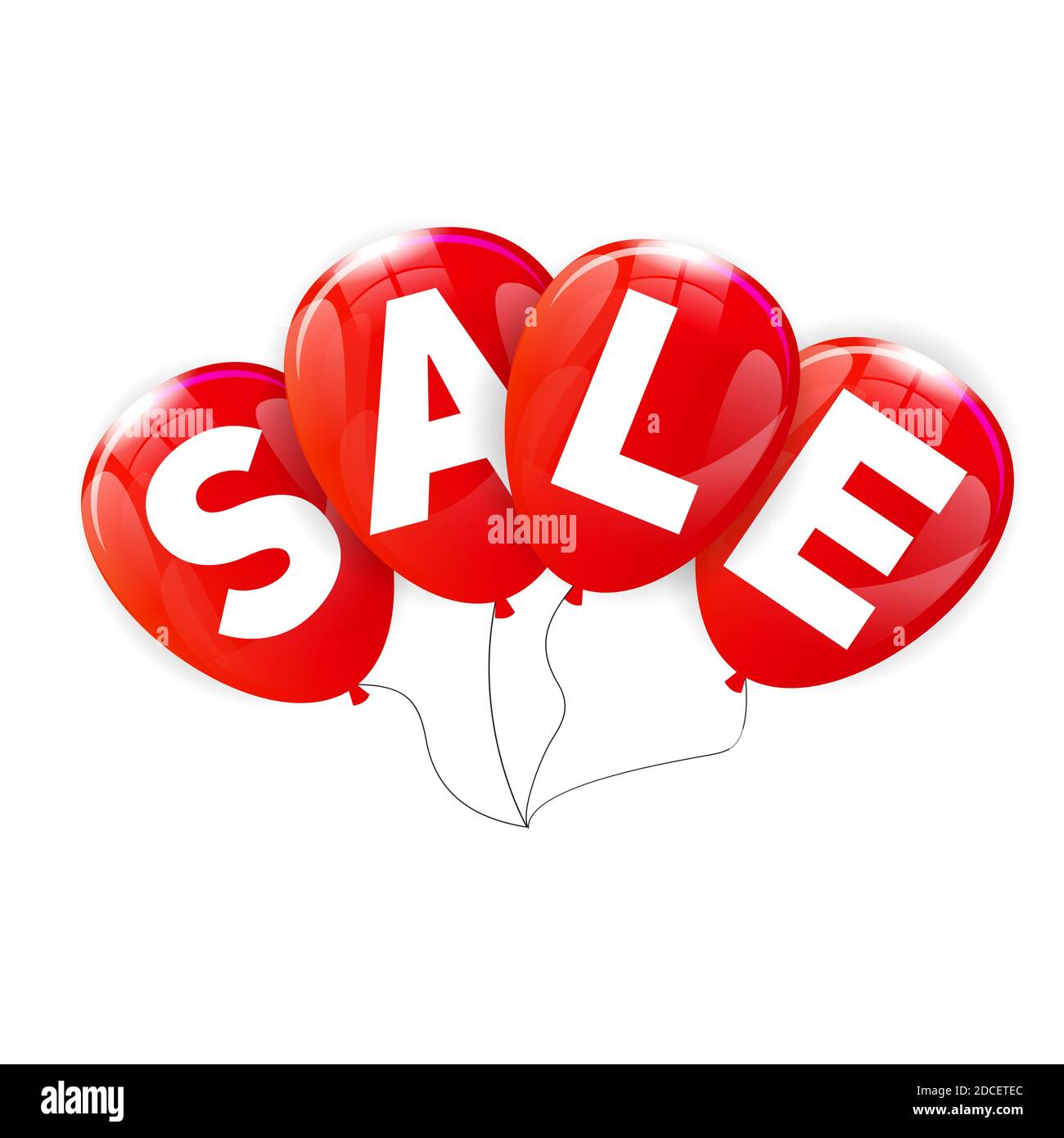 Glossy Balloons Sale Concept of Discount. Illustration Stock Photo - Alamy