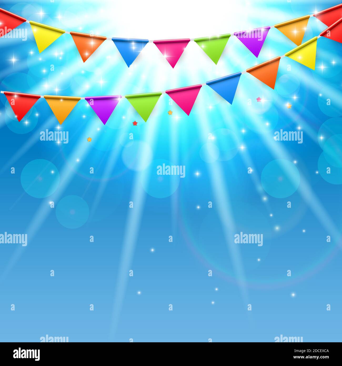Party Background with Flags Illustration Stock Photo - Alamy