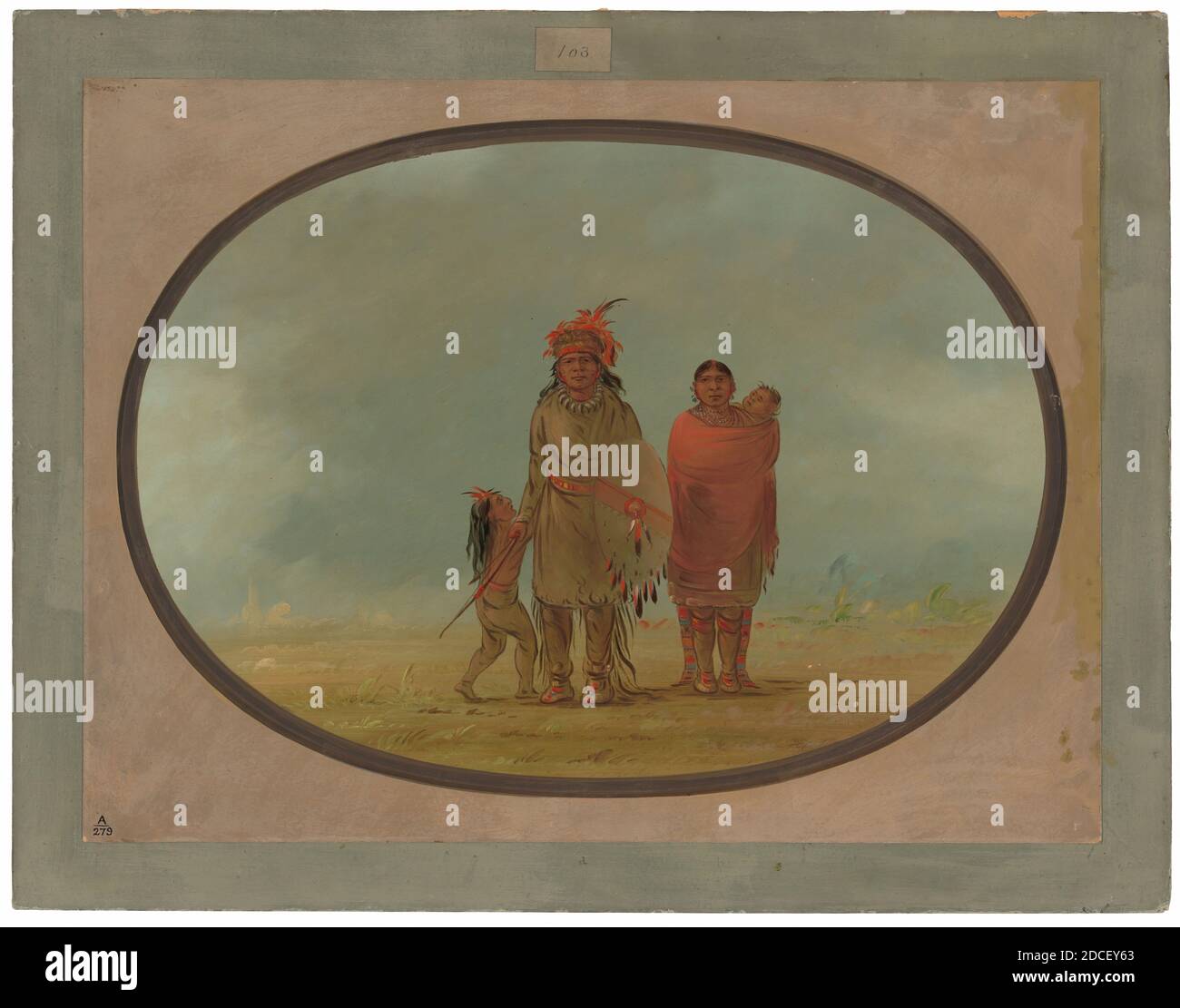 George Catlin, (artist), American, 1796 - 1872, Copper Chief, His Wife ...