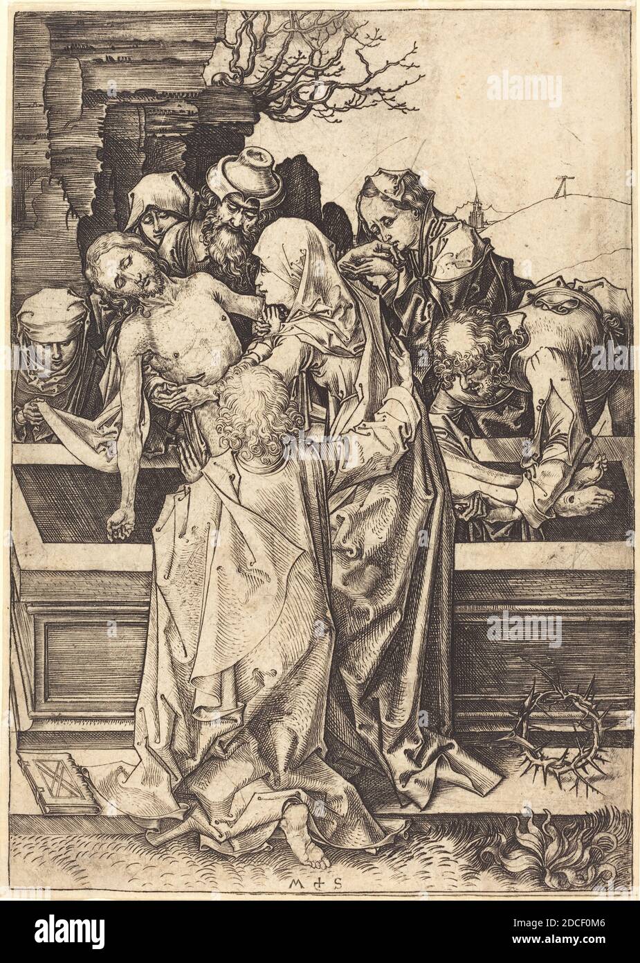 Martin Schongauer, (artist), German, c. 1450 - 1491, The Entombment ...