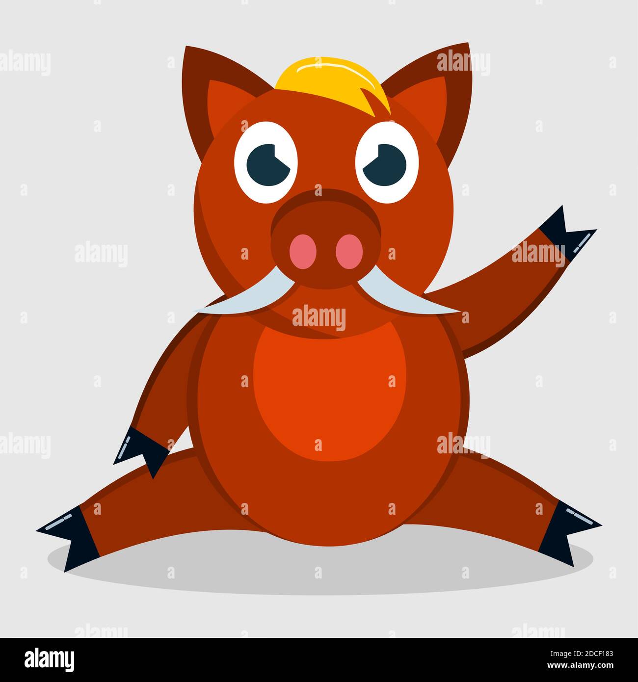 cute boar sitting vector illustration Stock Vector Image & Art - Alamy