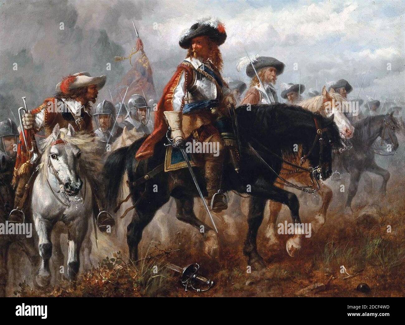 King Charles I and Prince Rupert before the Battle of Naseby Stock ...