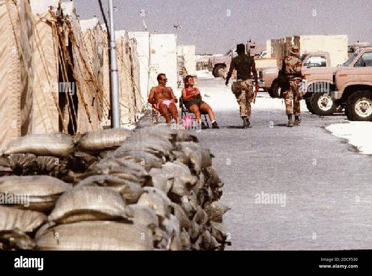 King Fahd International Airport - Barracks Tents 2 Stock Photo - Alamy