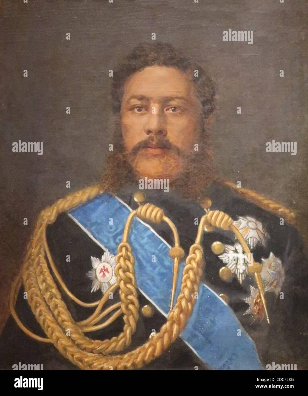King Kalakaua by Oscar Kunath, 1880 Stock Photo - Alamy