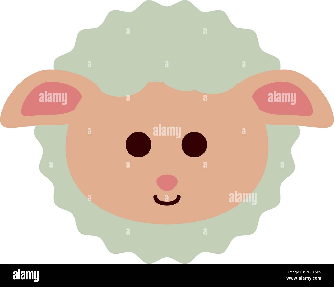 cute little sheep animal flat style icon vector illustration design ...