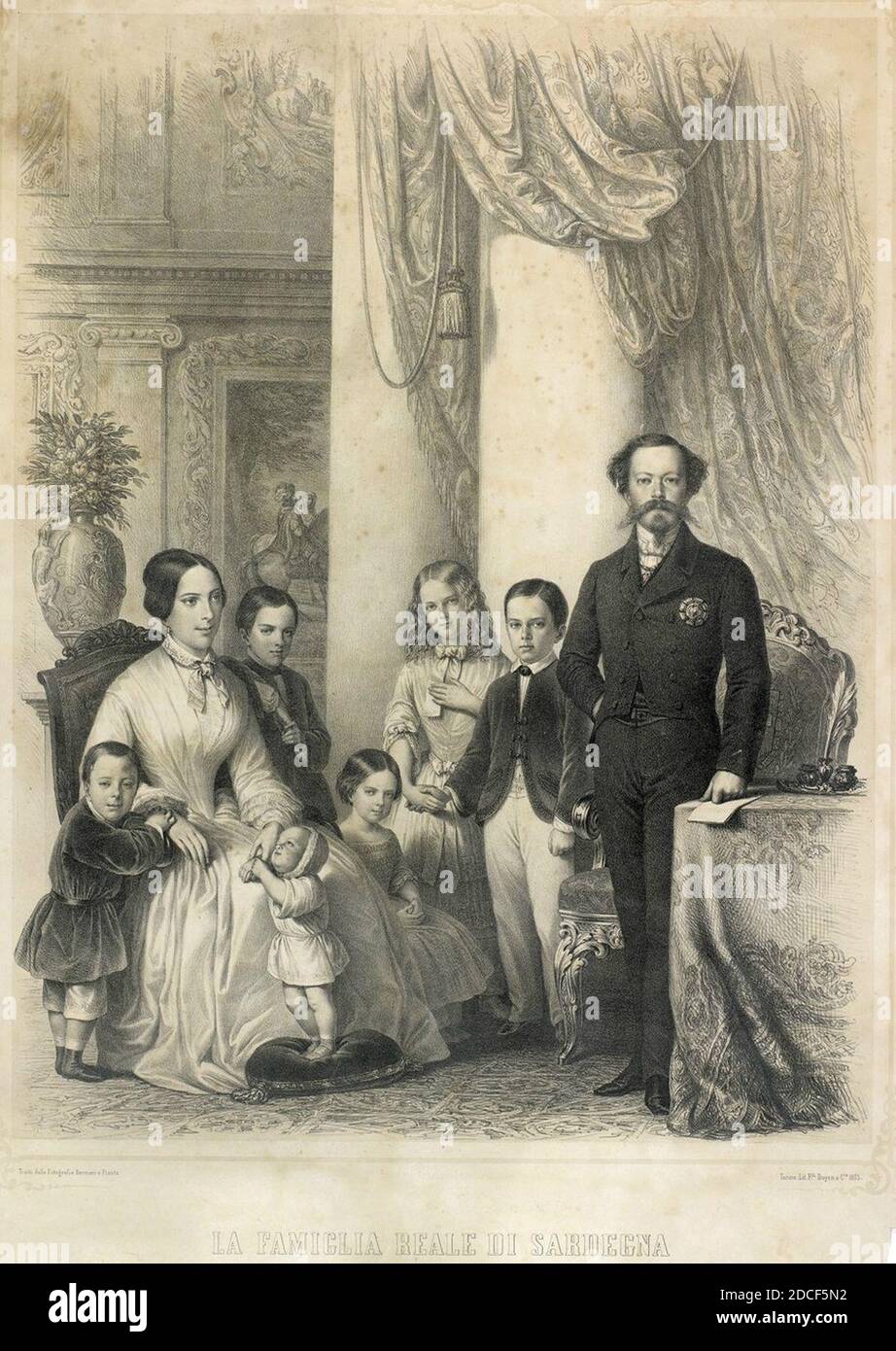King Victor Emmanuel II with his family Stock Photo - Alamy