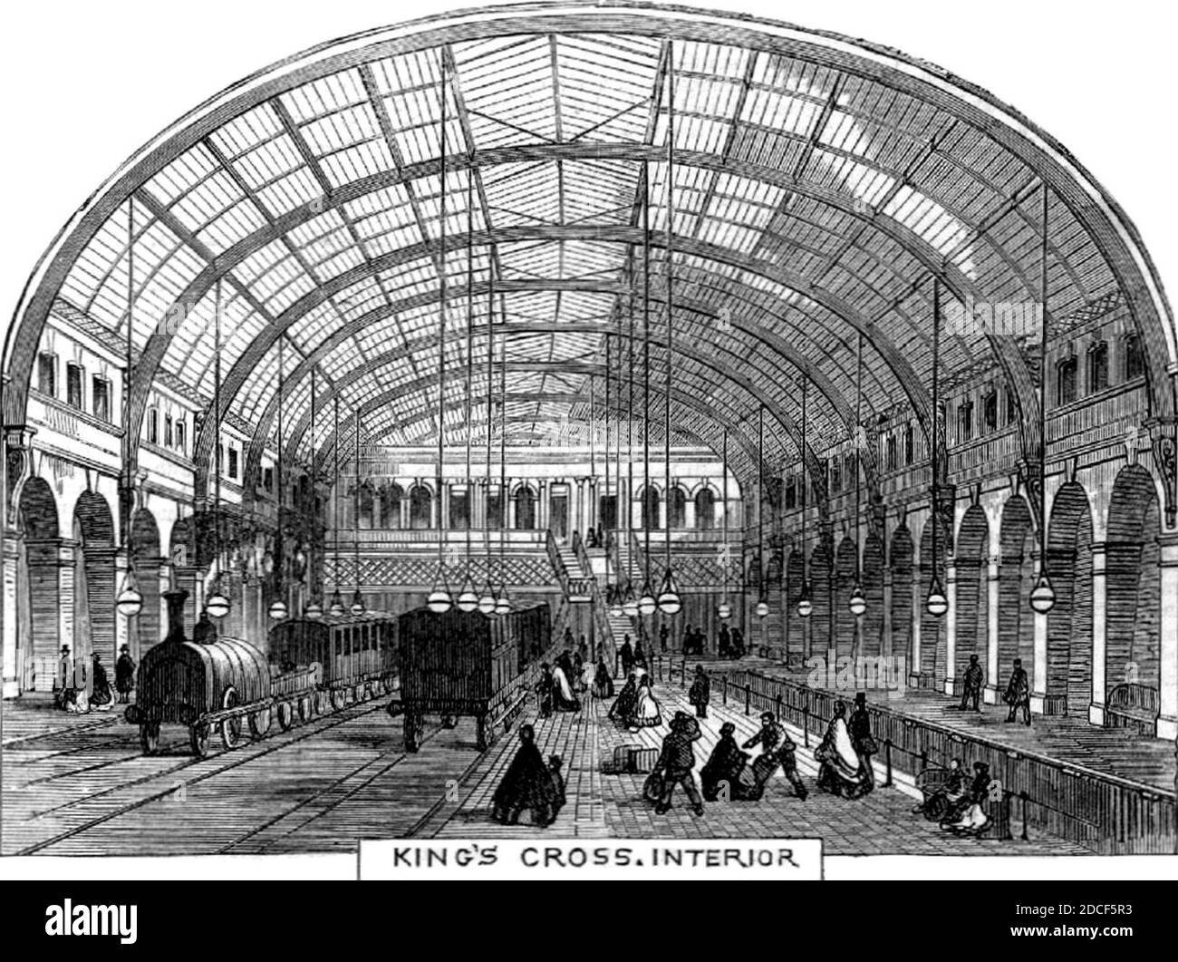 King's Cross Metropolitan Railway Station, Interior - 1862 Stock Photo ...