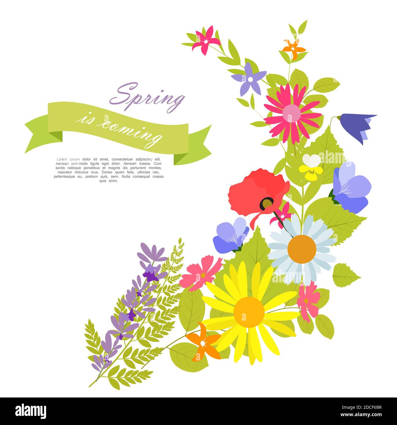 Abstract Natural Spring Background with Flowers and Leaves ...
