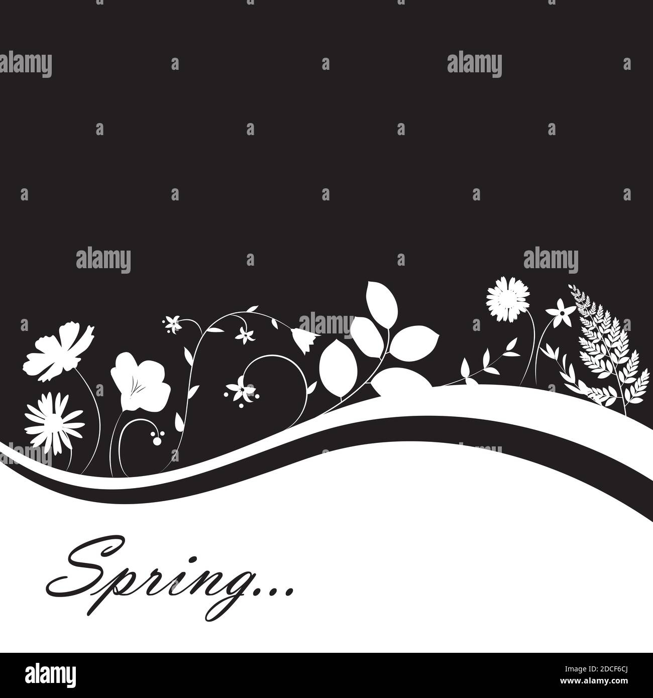 Abstract Natural Spring Background with Flowers and Leaves ...