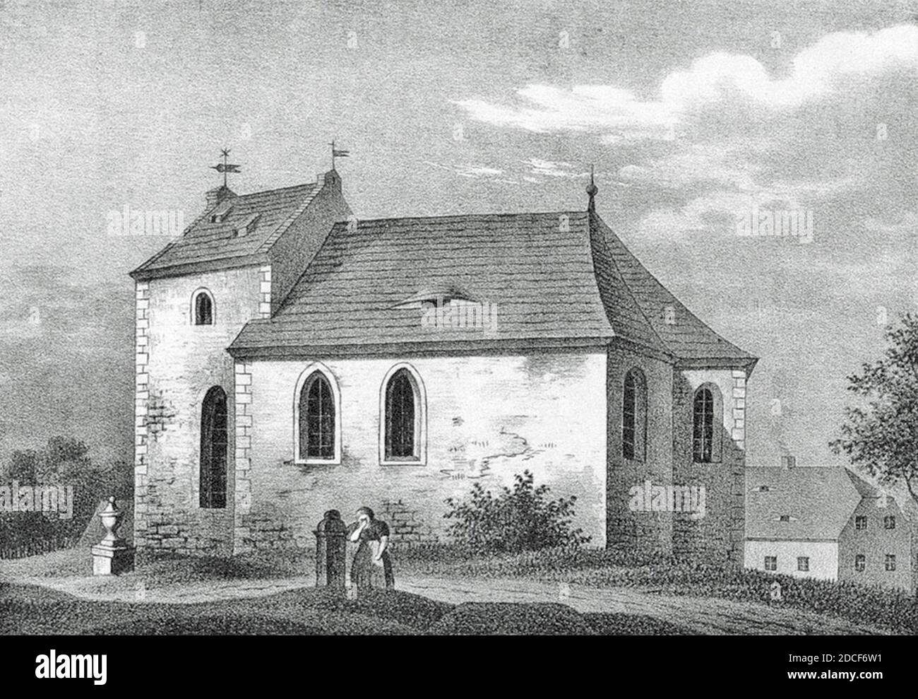 Kirche Höfgen 1840 Stock Photo Alamy