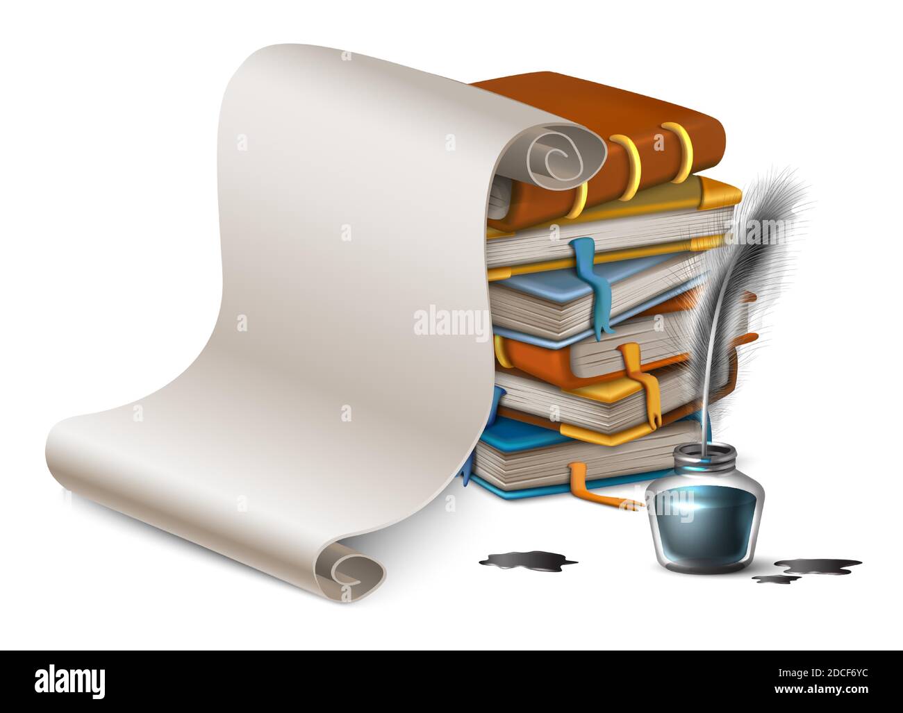 Vertical white feather on Stock Vector Images - Alamy