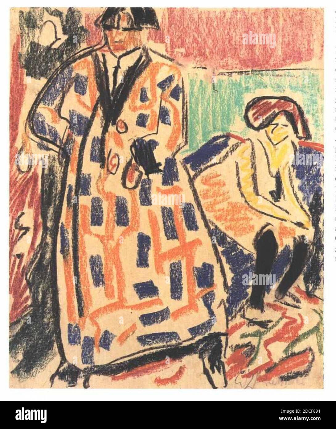 Kirchner - Selbstbildnis mit Modell 001 Stock Photo - Alamy