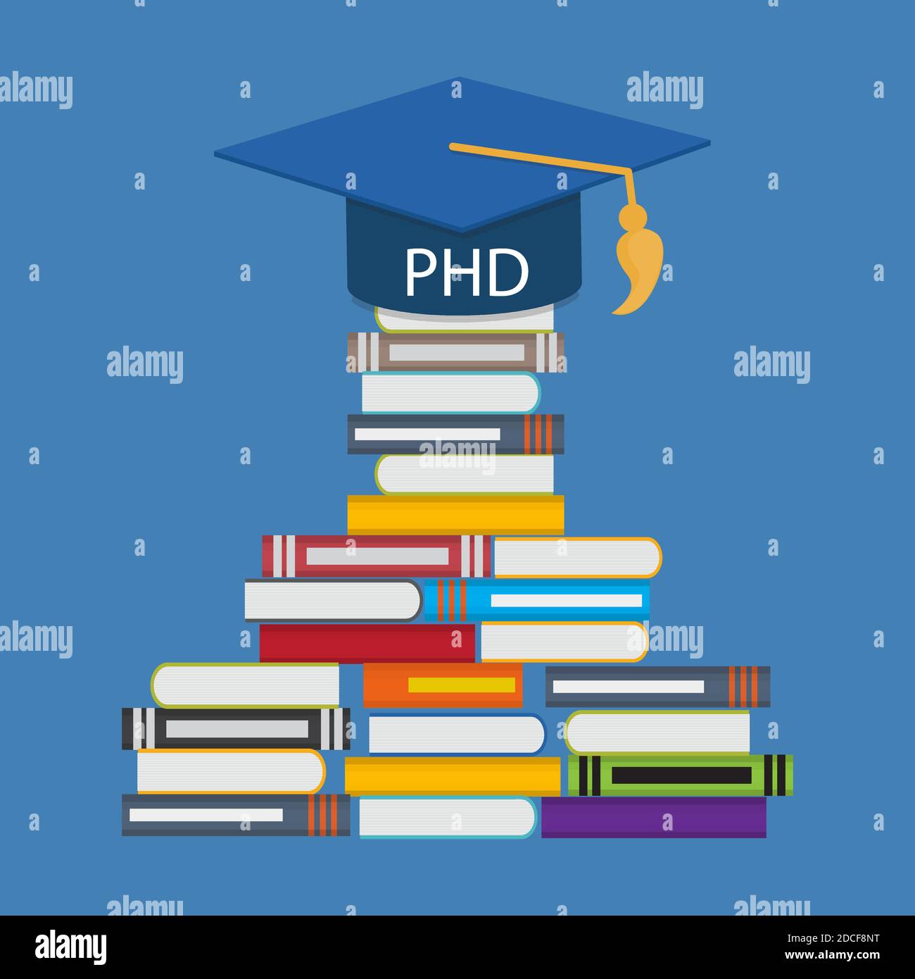 Hard and Long Way to the Doctor of Philosophy Degree PHD Illustration ...