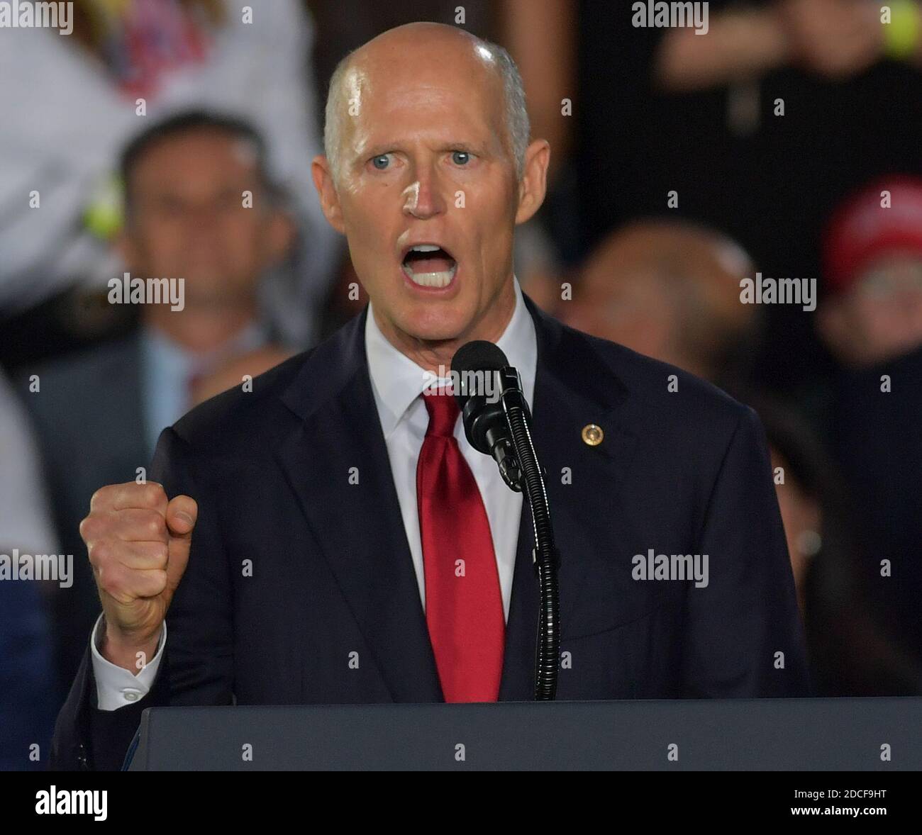 MIAMI, FLORIDA - FEBRUARY 18: Senator Rick Scott along with President ...