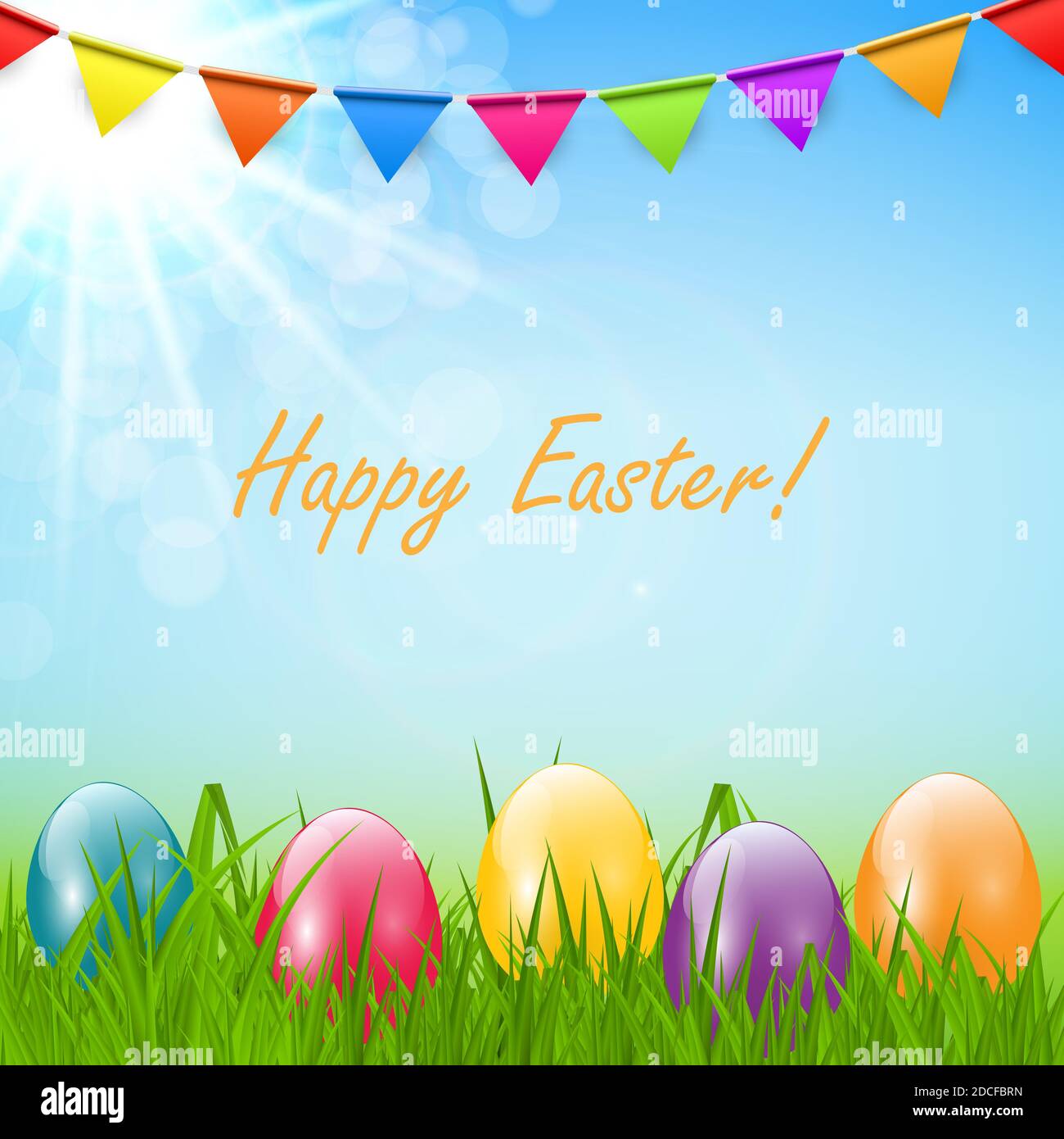 Spring Natural Happy Easter Background Illustration Stock Photo - Alamy