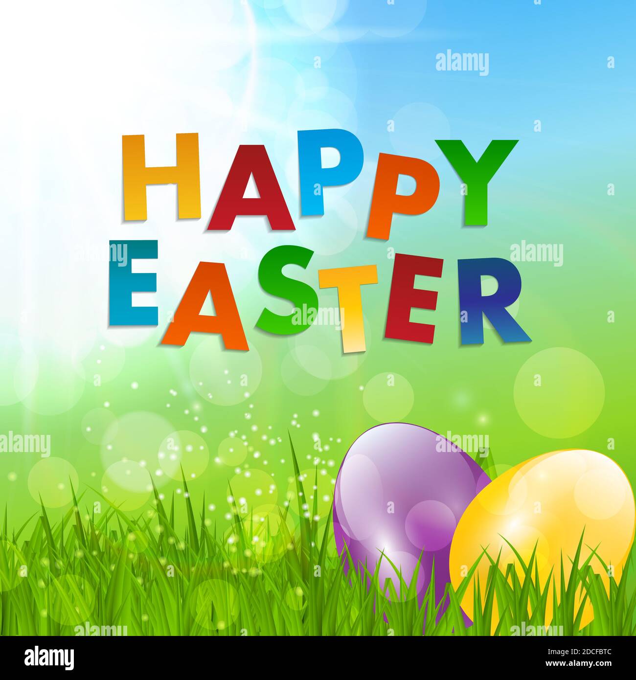 Spring Natural Happy Easter Background Illustration Stock Photo - Alamy