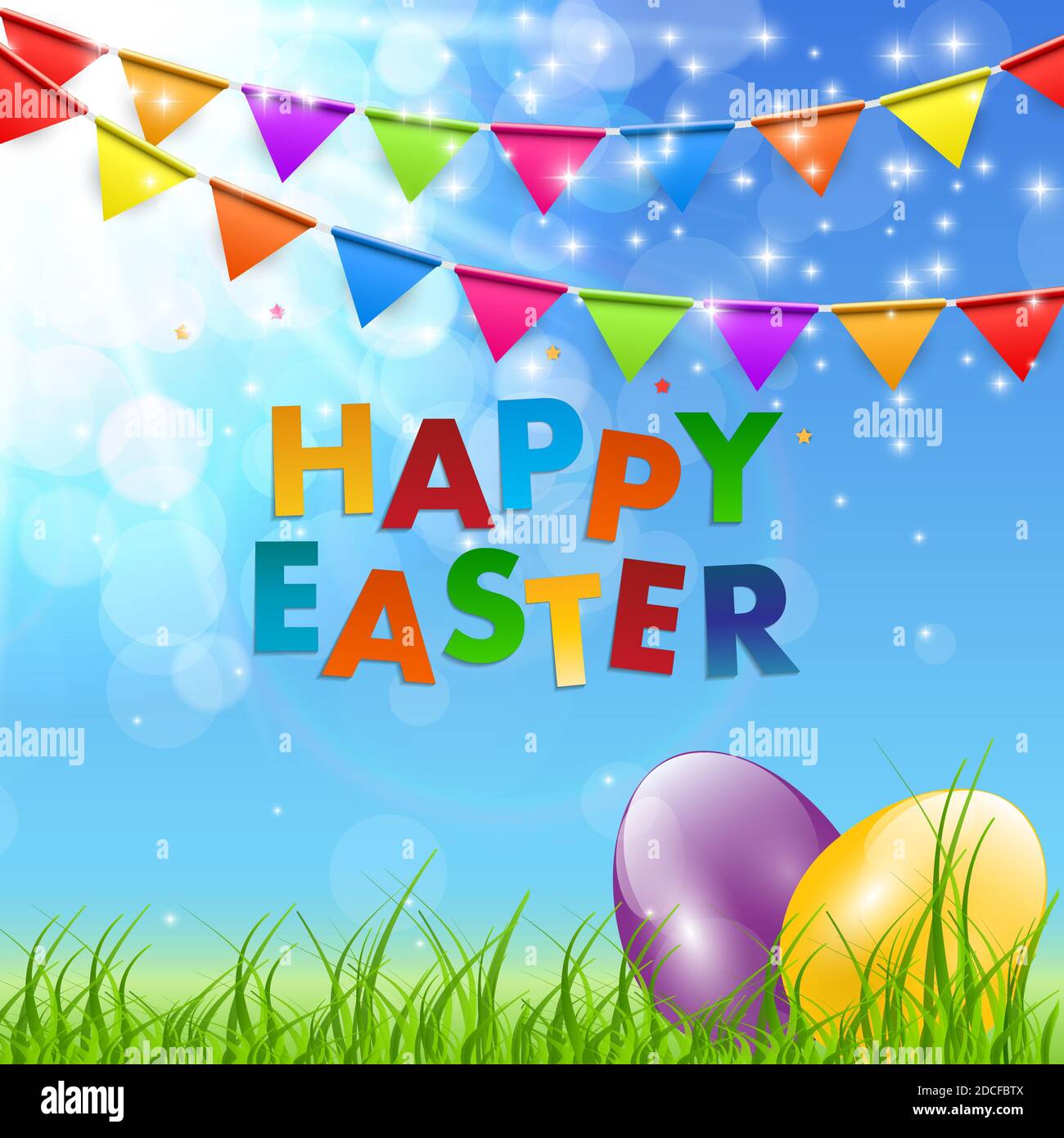 Spring Natural Happy Easter Background Illustration Stock Photo - Alamy