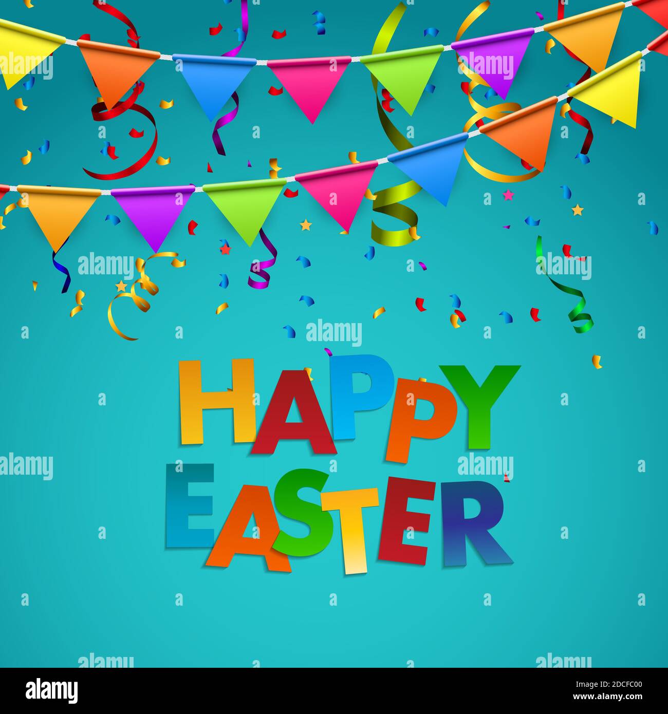 Happy Easter Background with Flags Illustration Stock Photo - Alamy