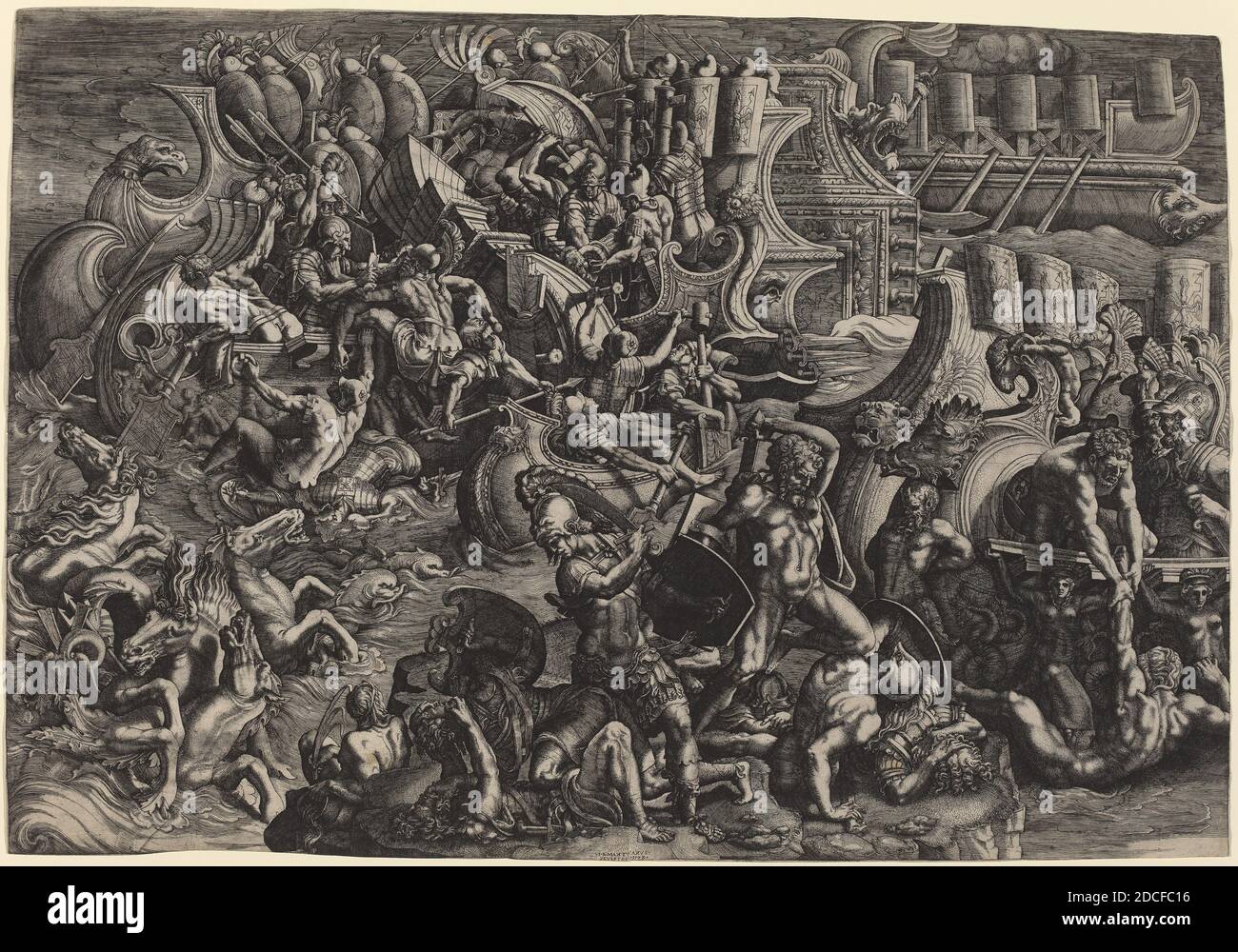 Giovanni Battista Scultori, (artist), Italian, 1503 - 1575, The Trojans ...