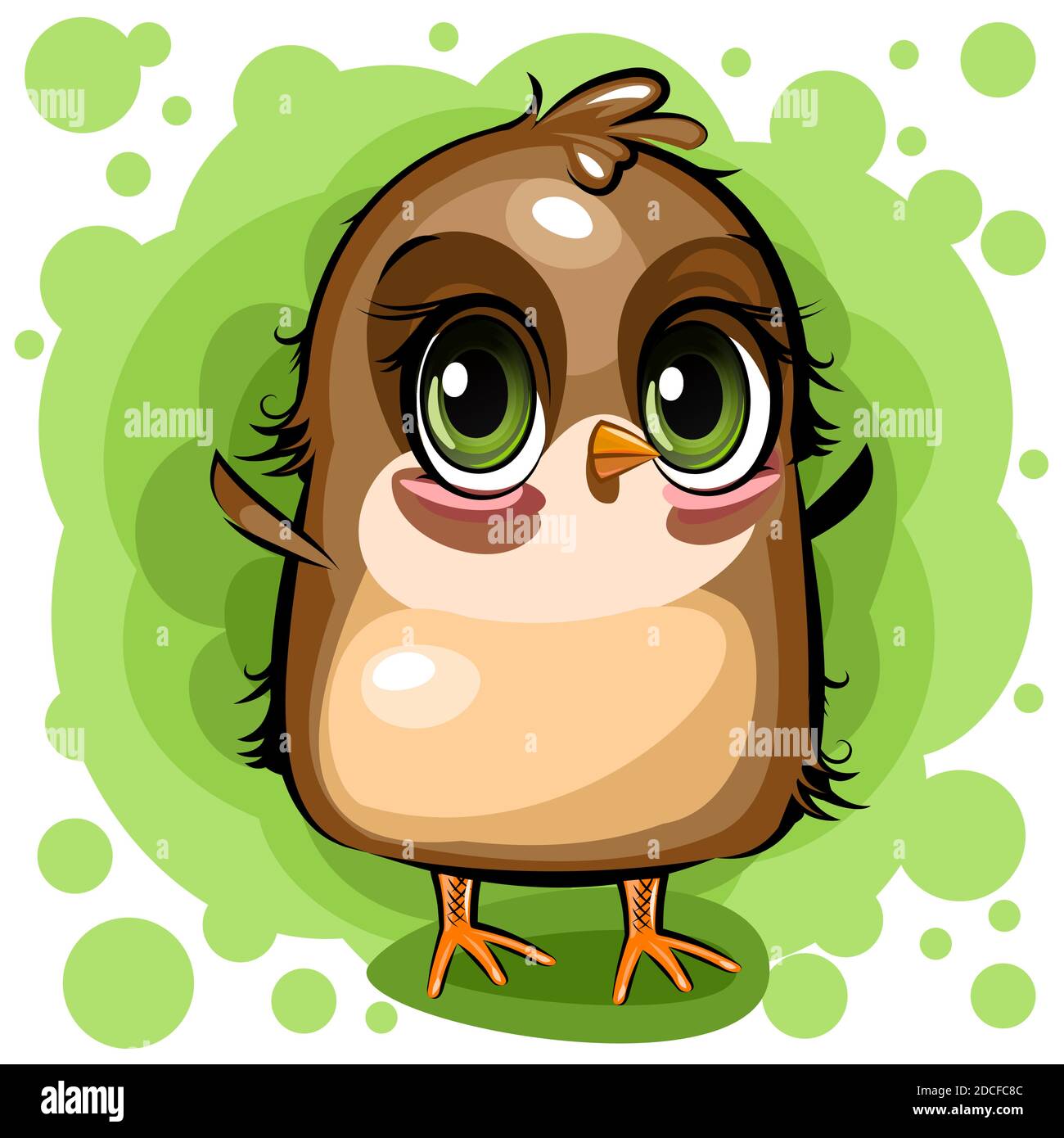 Sparrow. A funny chick is trying to take off. Cute and funny baby bird ...