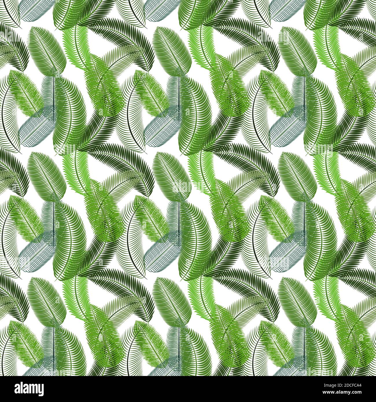 Palm Leaf. Seamless Pattern. Illustration Stock Photo - Alamy