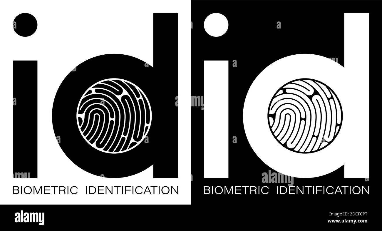 ID fingerprint icon for mobile identification apps. Biometric ...