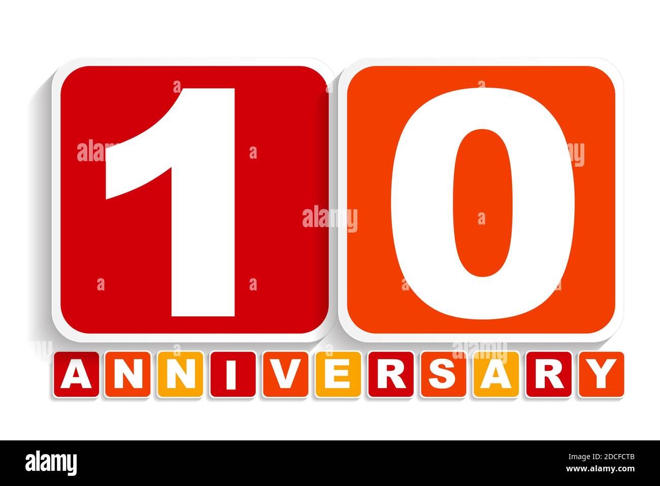 Ten 10 Years Anniversary Label Sign for your Date. Illustration Stock ...
