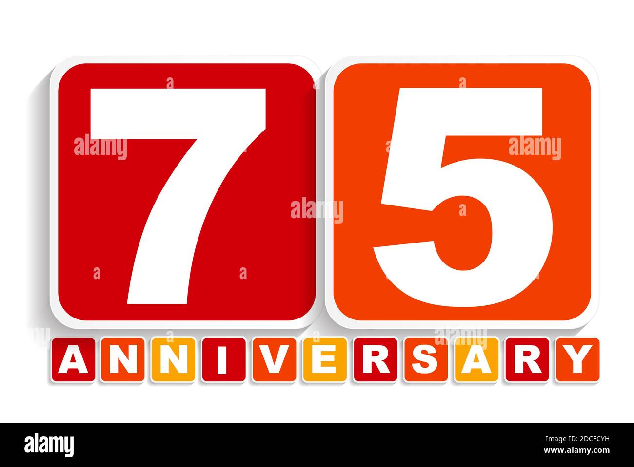 Seventy Five 75 Years Anniversary Label Sign for your Date ...