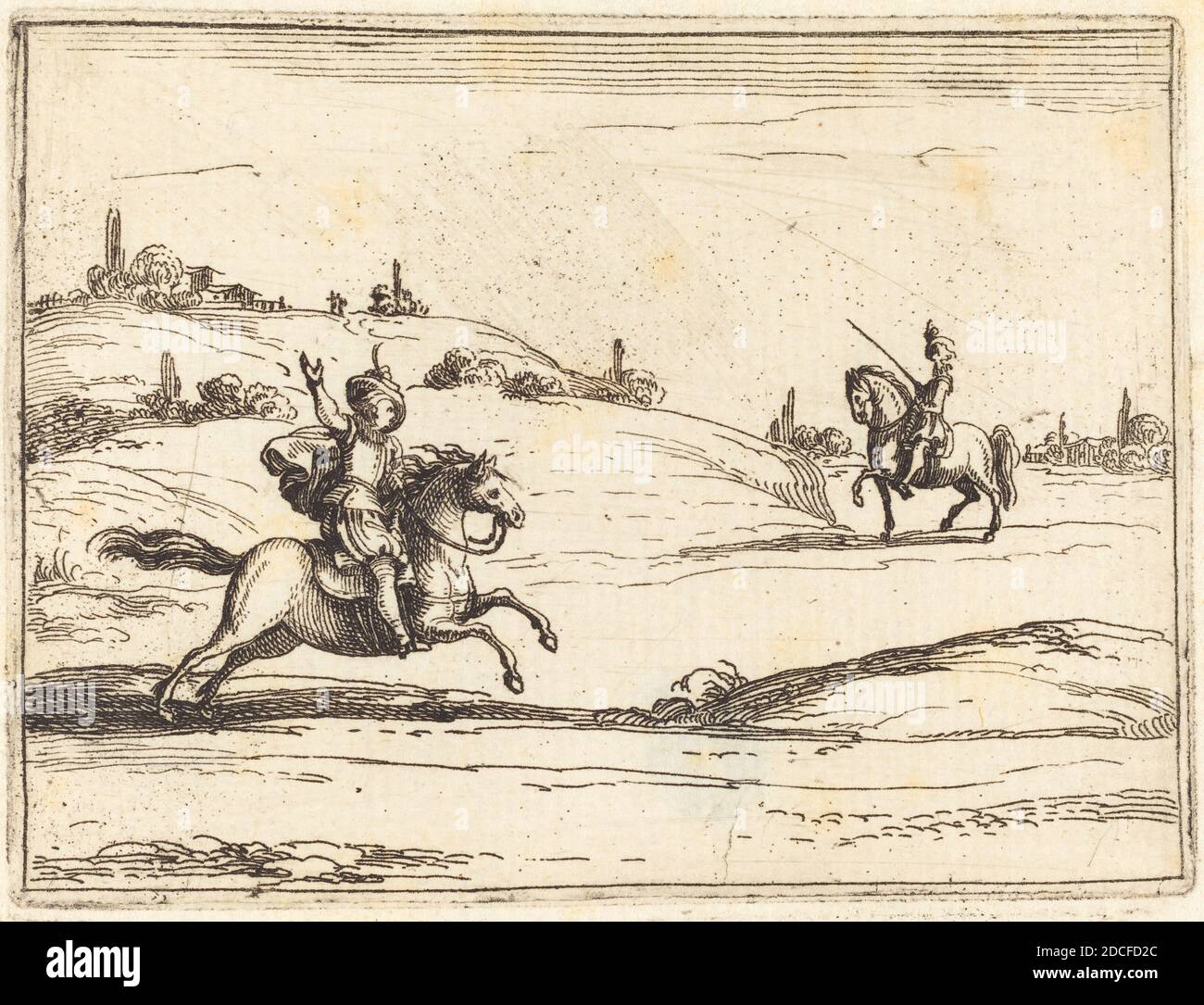 Jacques Callot, (artist), French, 1592 - 1635, Two Knights, The Light ...