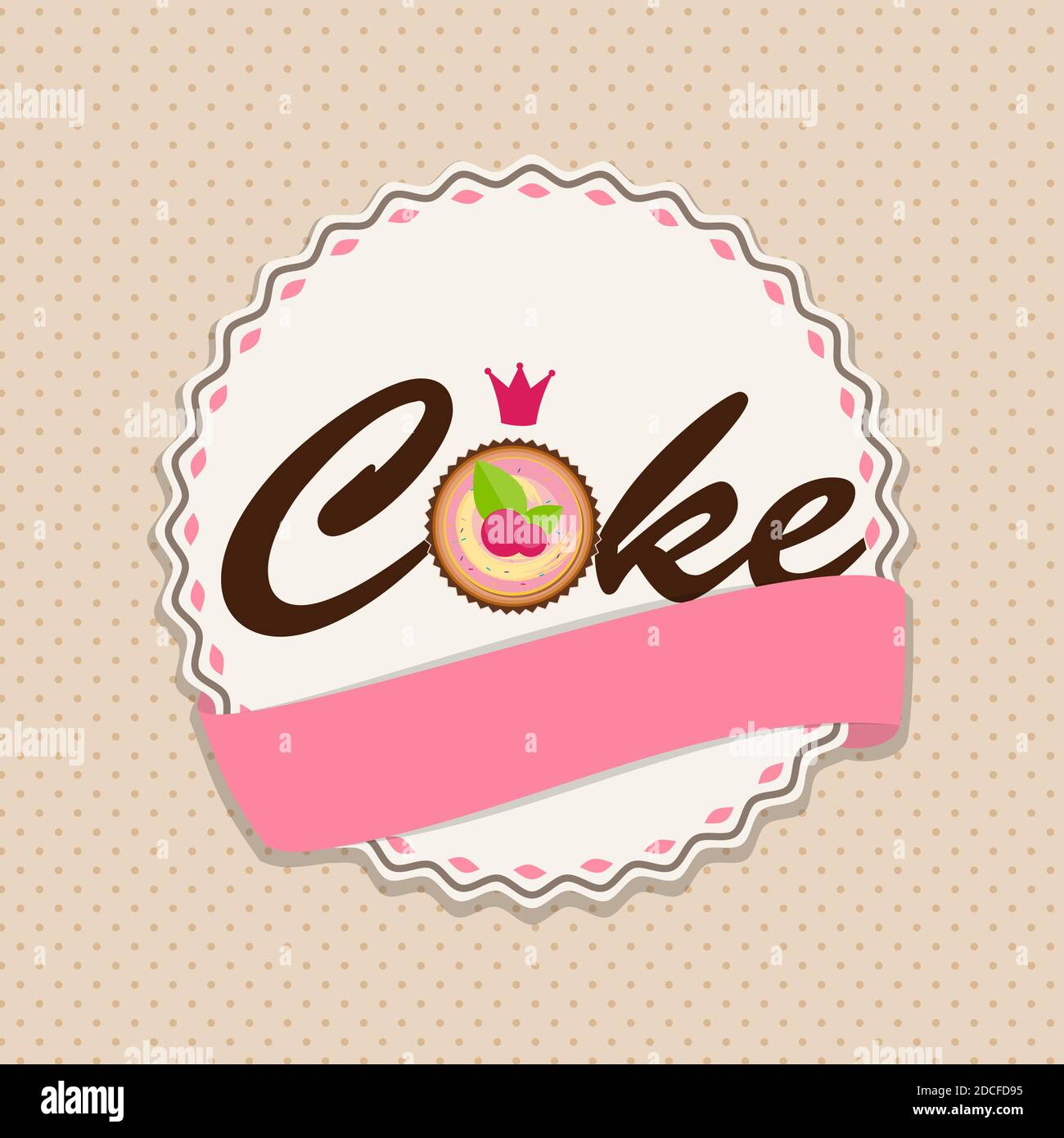 Sweet Cake with Berry Menu Background Illustration Stock Photo - Alamy