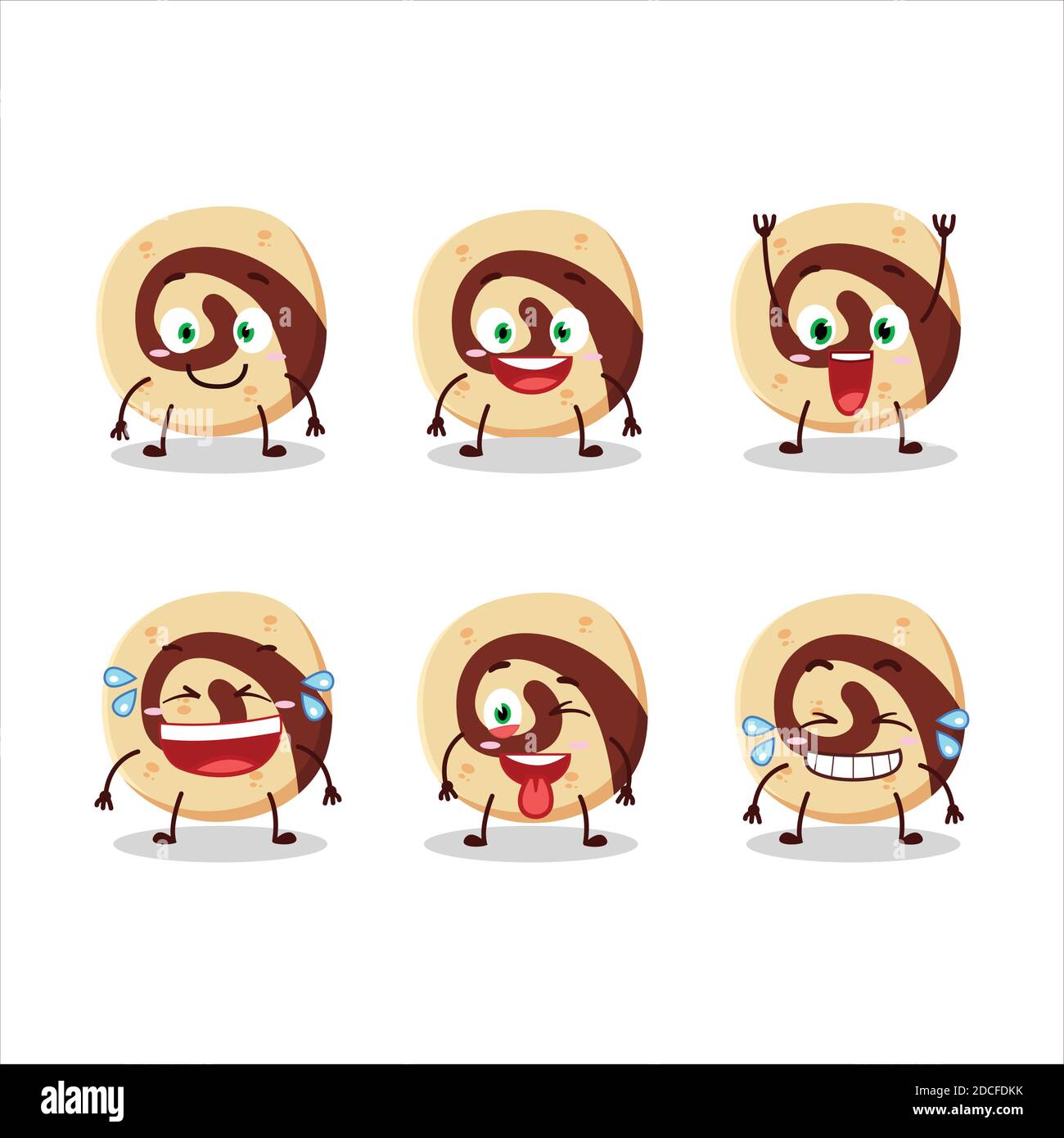 Cartoon character of spiral biscuit with smile expression. Vector ...