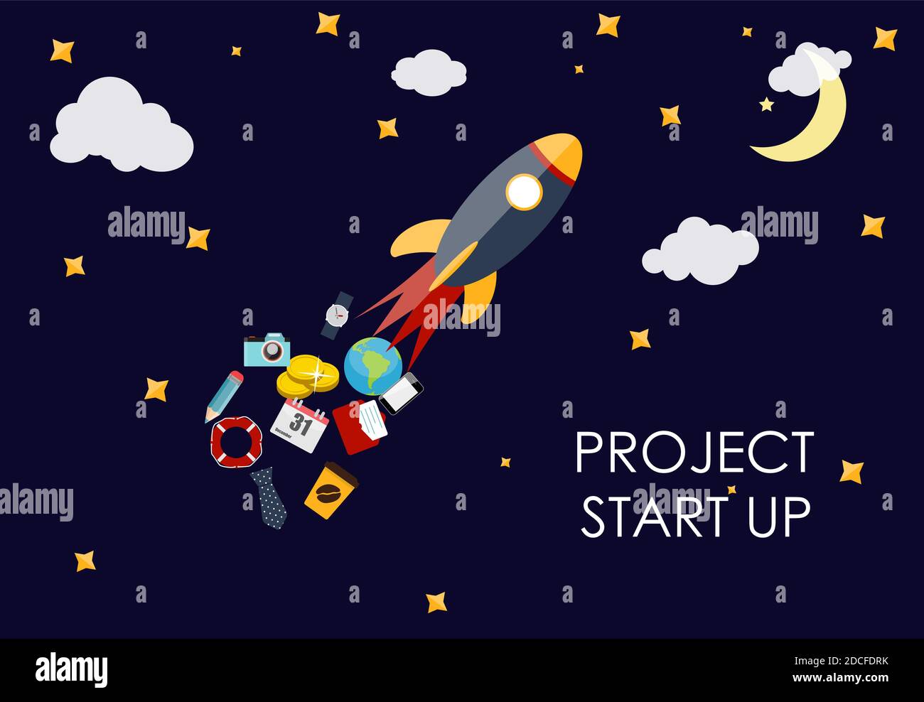 Success. Personal and career growth. Business idea. Quick Start Up Flat ...