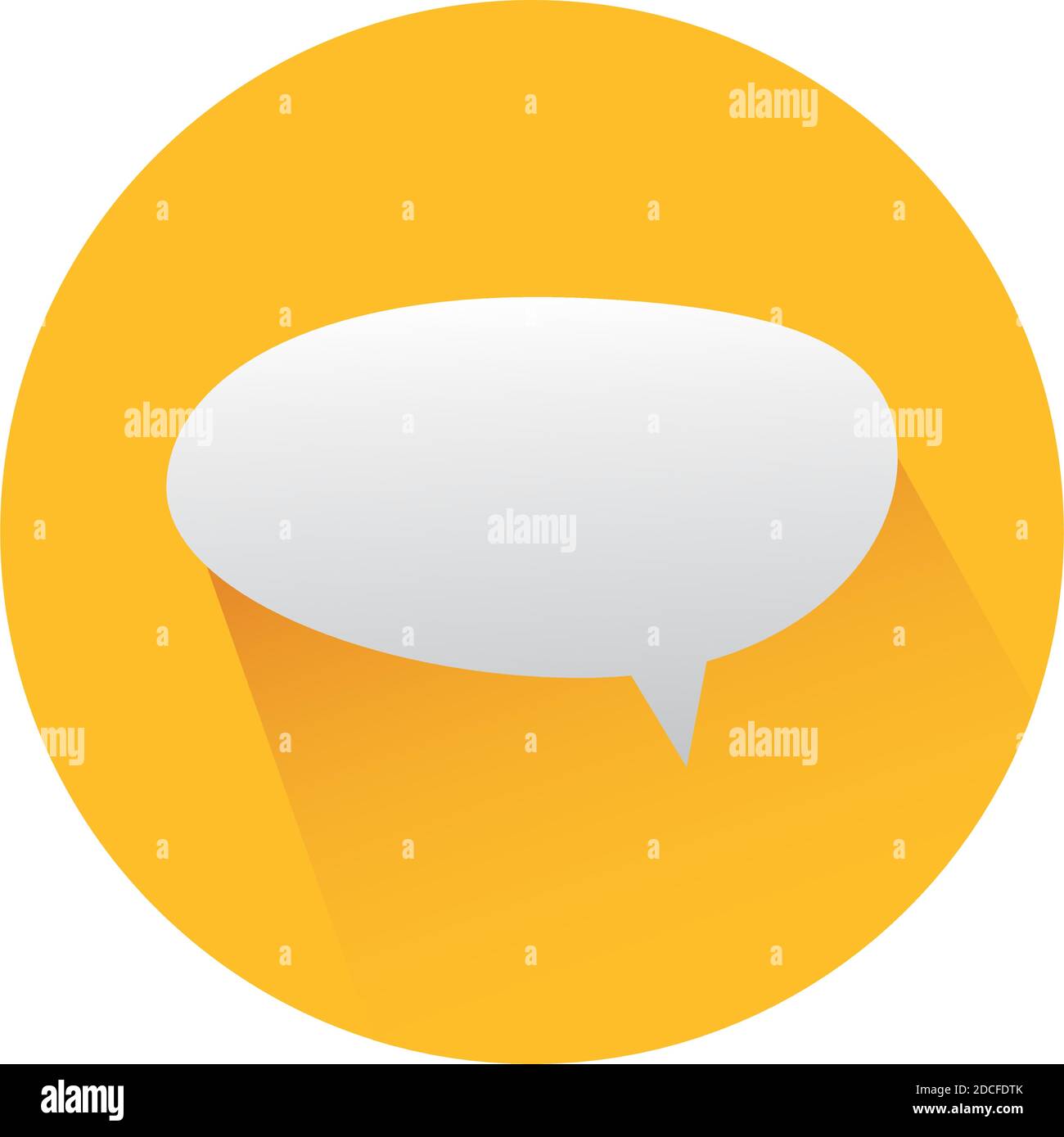 speech bubble in circle yellow isolated icon vector illustration design ...