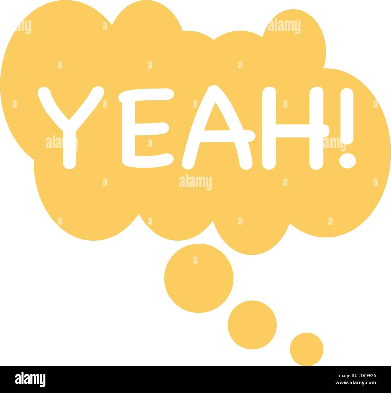 speech bubble with yeah word vector illustration design Stock Vector ...