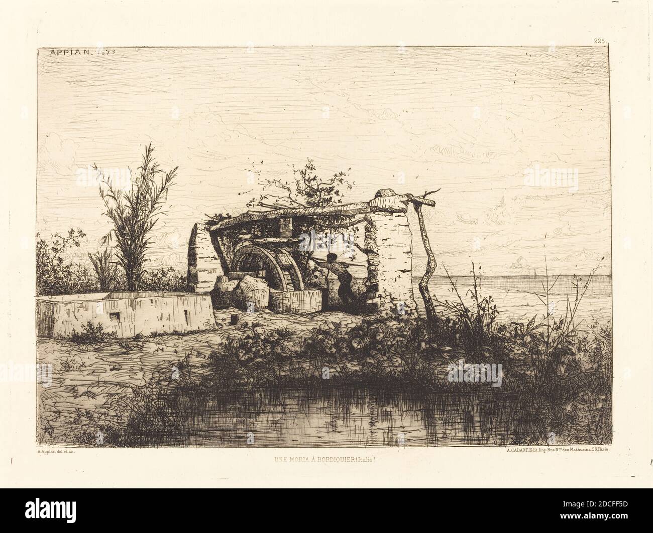 Adolphe Appian, (artist), French, 1818 - 1898, Une moria a Bordiquier ...