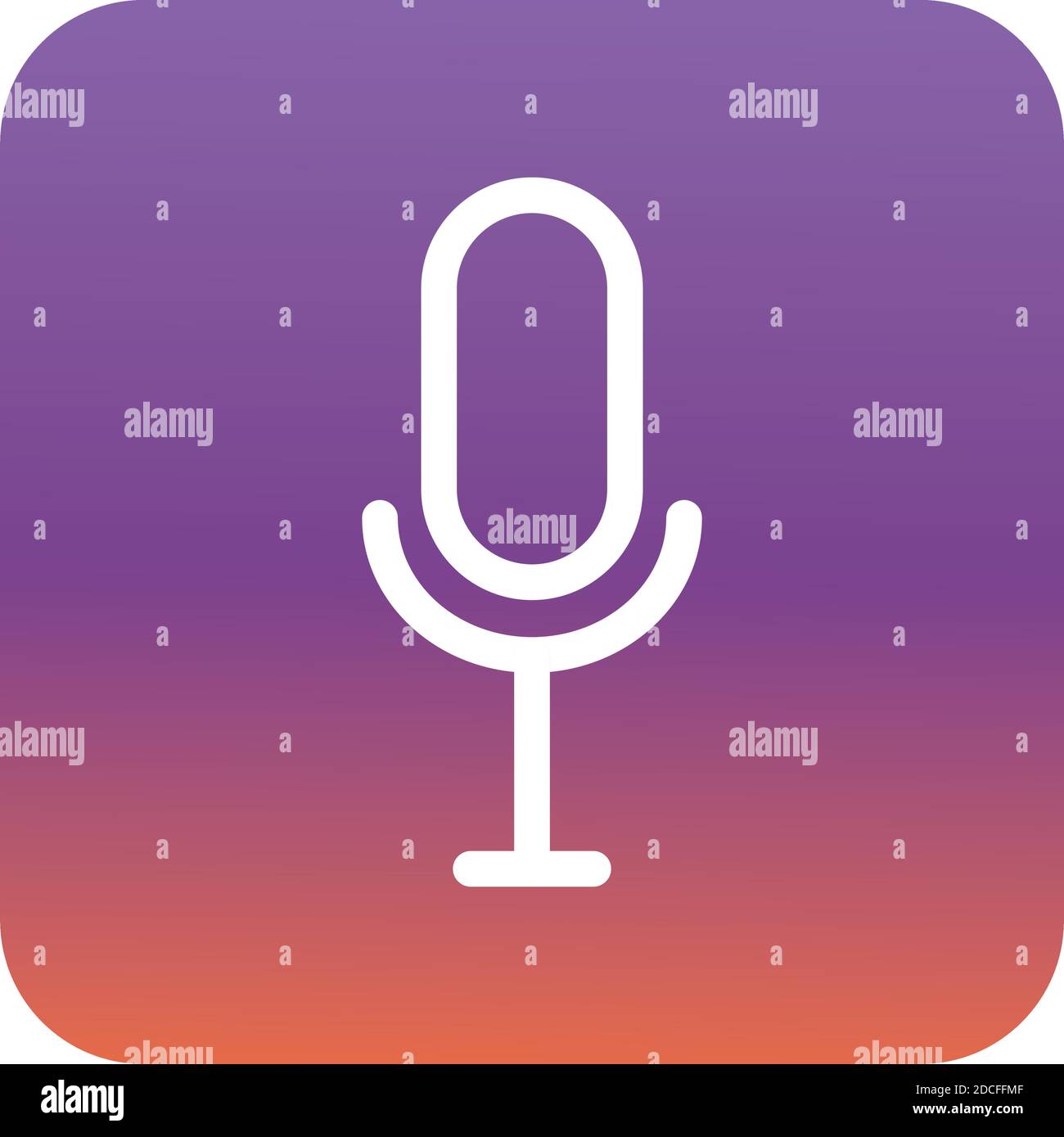 microphone sound block gradient style icon vector illustration design ...