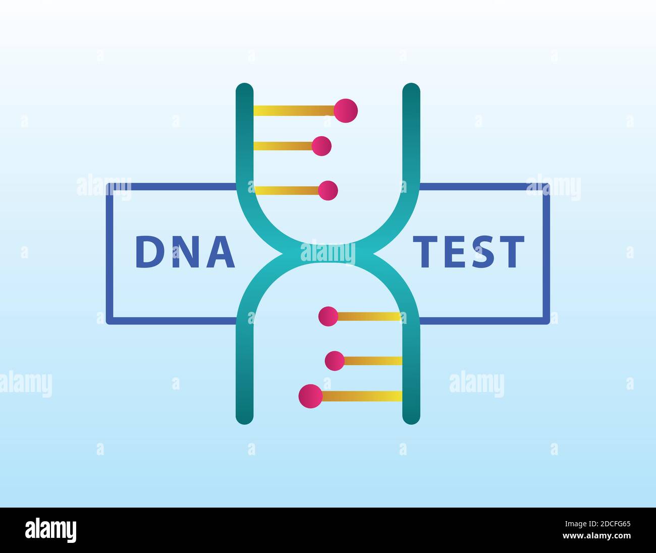dna molecule structure with lettering in light blue background vector ...