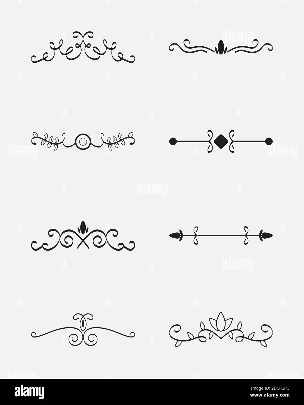 bundle of eight elegants dividers set vector illustration design Stock ...
