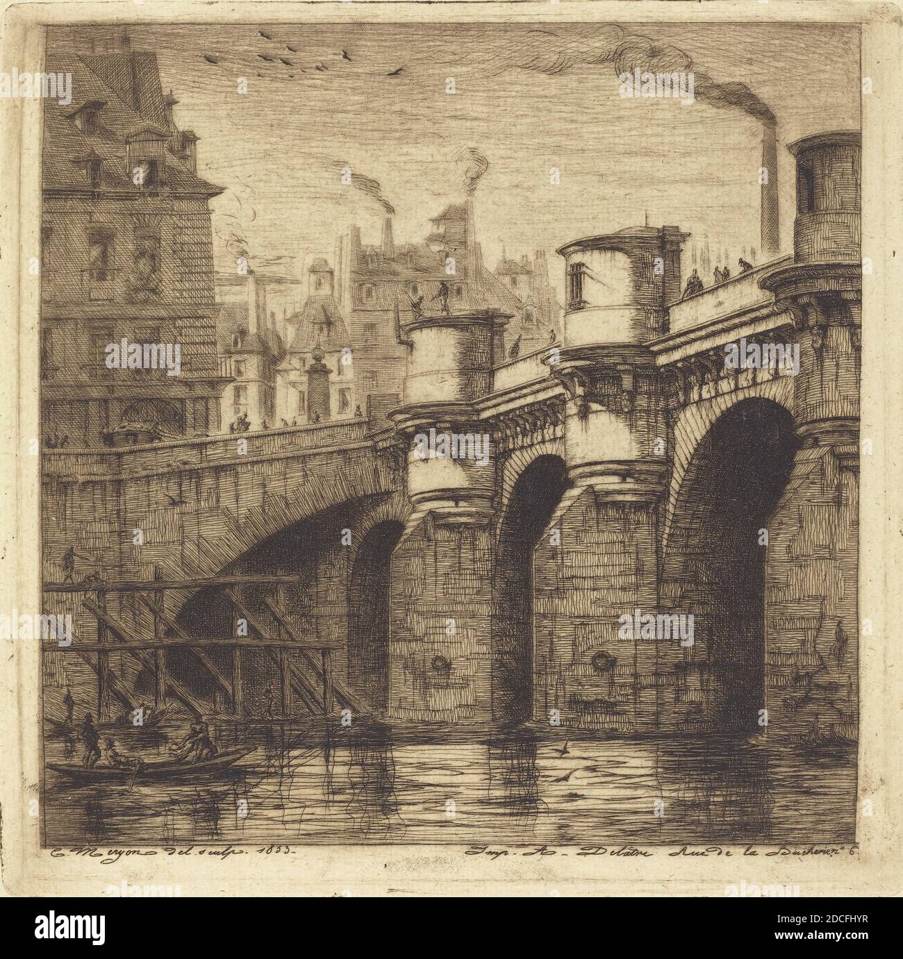 Charles Meryon, (artist), French, 1821 - 1868, Le Pont Neuf, Paris ...