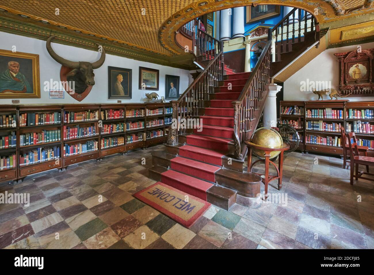 Inside Kaiser Library (Kaisher Library) pre-2015 earthquake; Kaiser ...