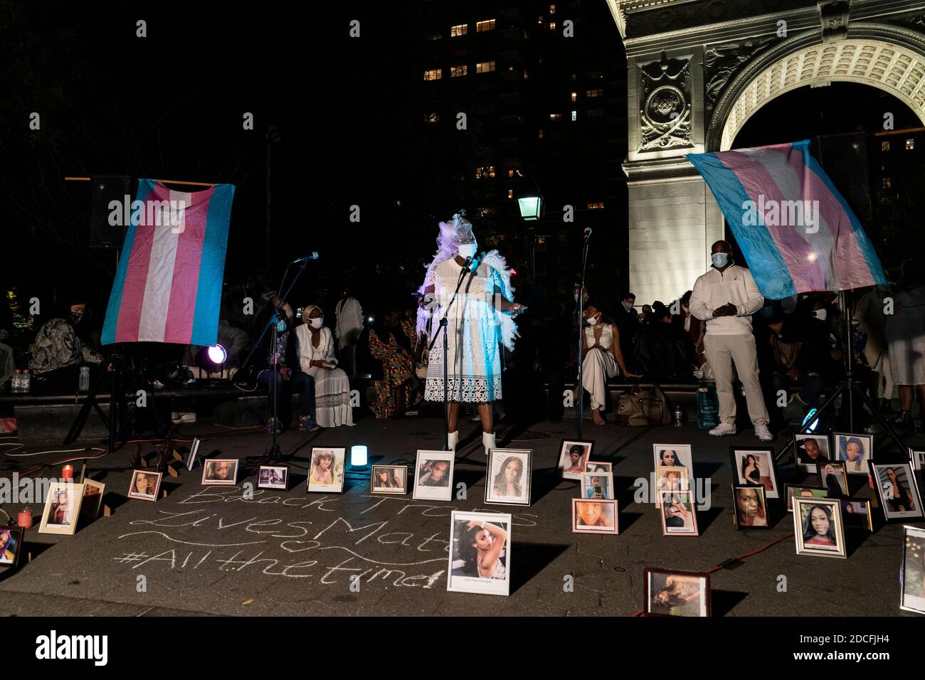 New York, NY - November 20, 2020: People rally and hold vigil on ...
