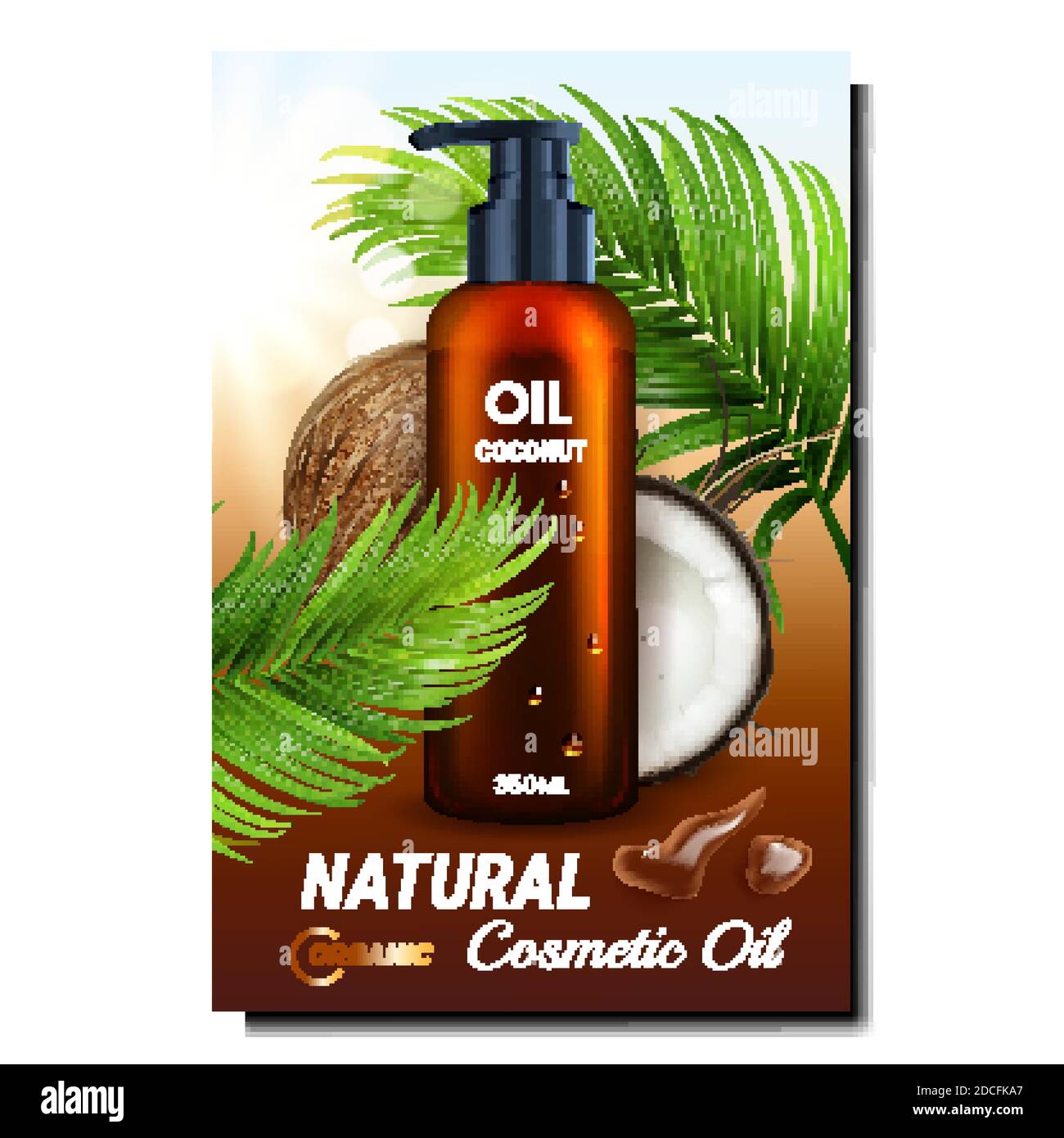 Natural Cosmetic Oil Promotional Banner Vector Stock Vector Image & Art ...