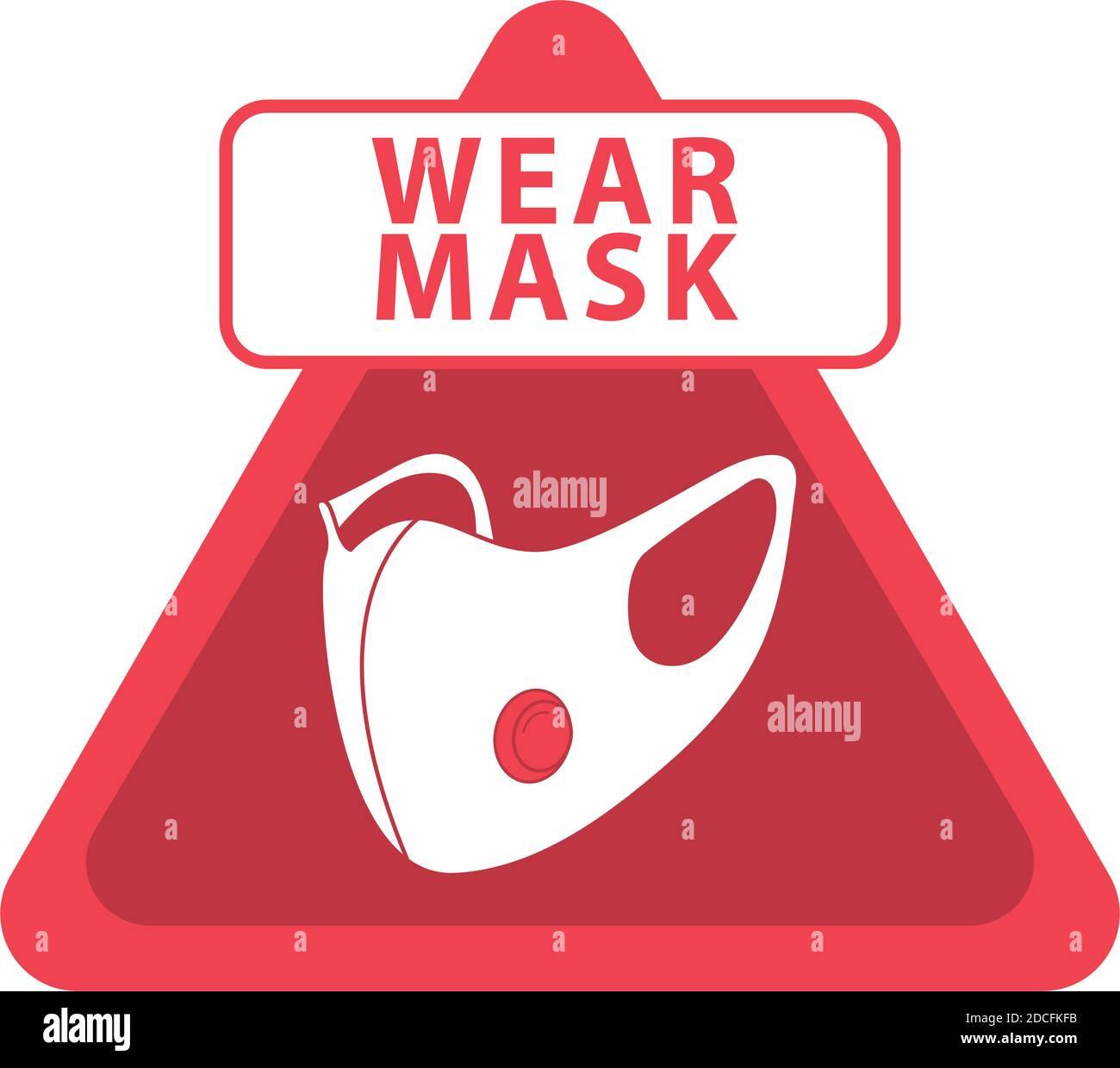 wear mask red triangle advertise label vector illustration design Stock ...