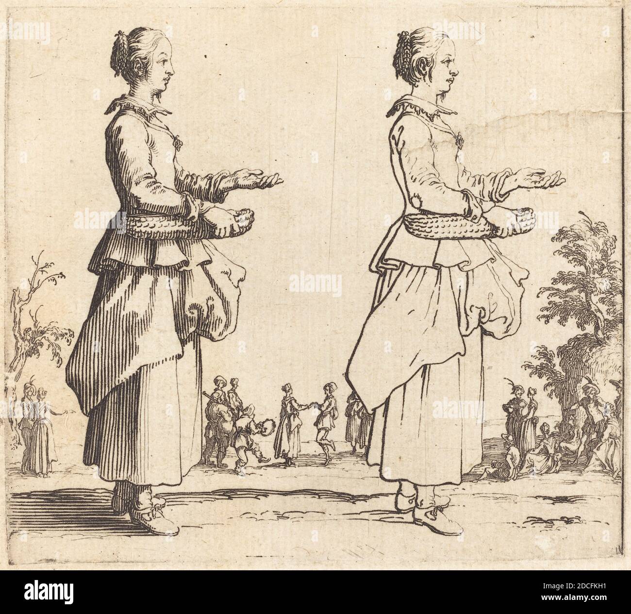 Jacques Callot, (artist), French, 1592 - 1635, Peasant Woman with ...