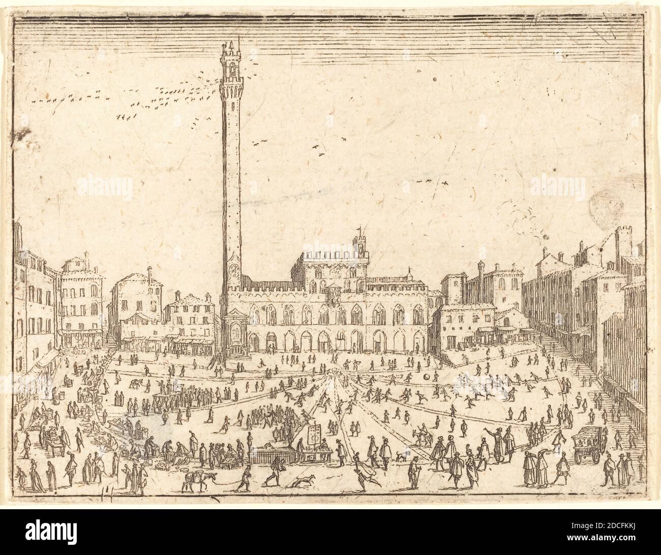 Jacques Callot, (artist), French, 1592 - 1635, Piazza Publicca, Siena ...