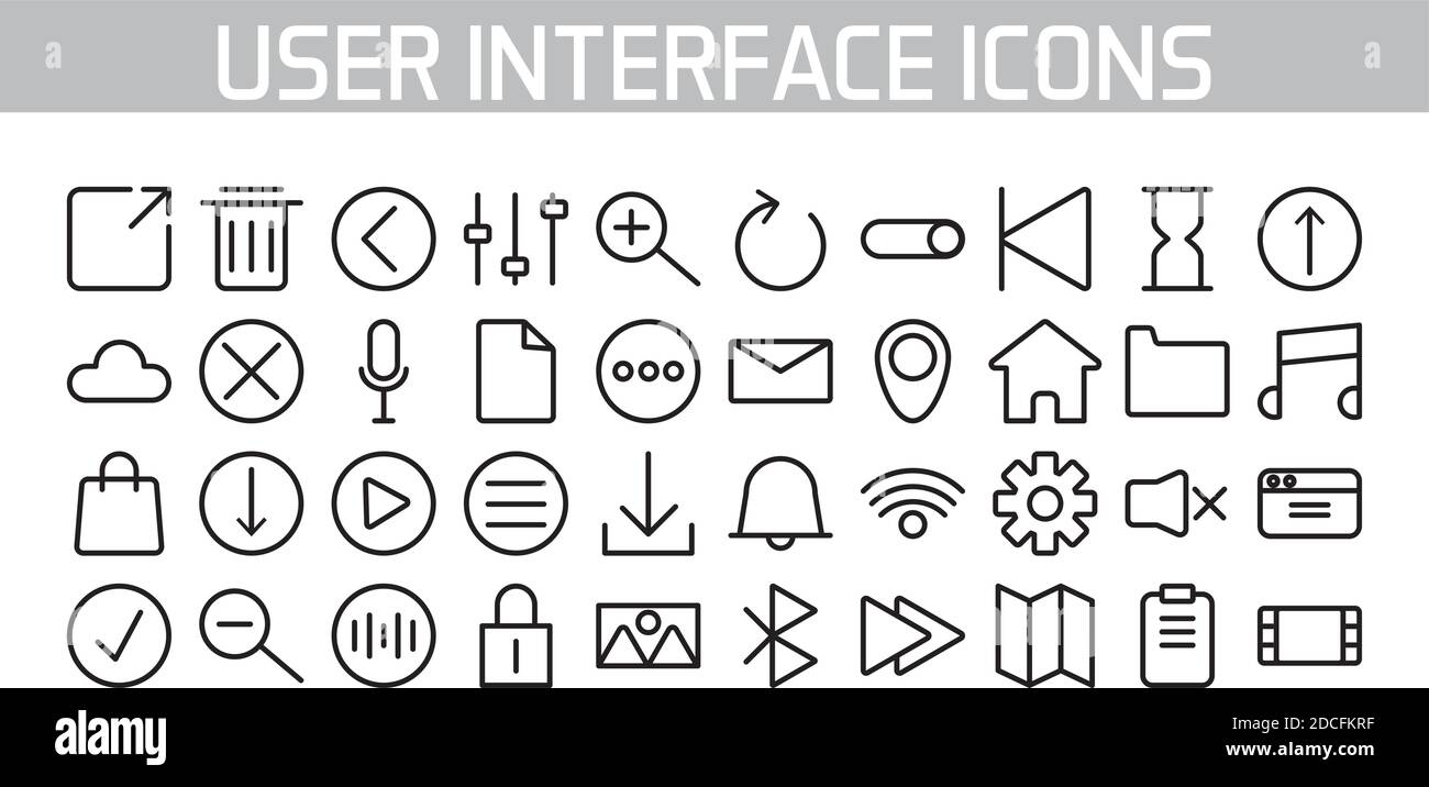 fourty of user interface set line style icons vector illustration ...