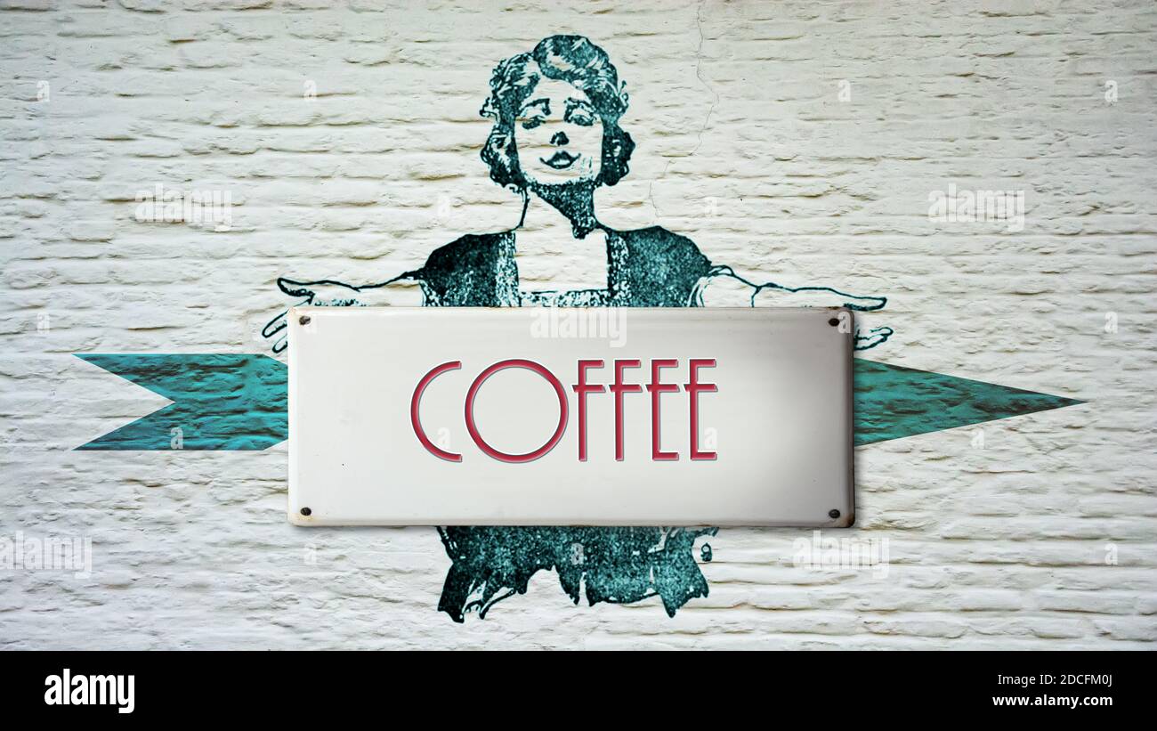 Street Sign the Direction Way to Coffee Stock Photo - Alamy