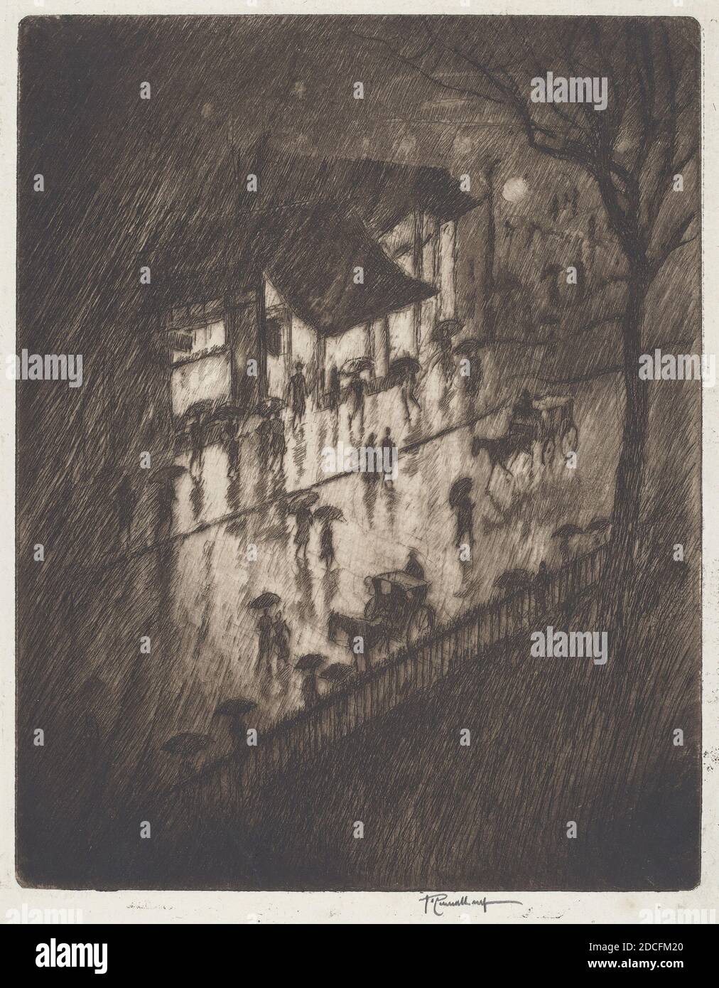 Joseph Pennell, (artist), American, 1857 - 1926, Rainy Night, Charing ...