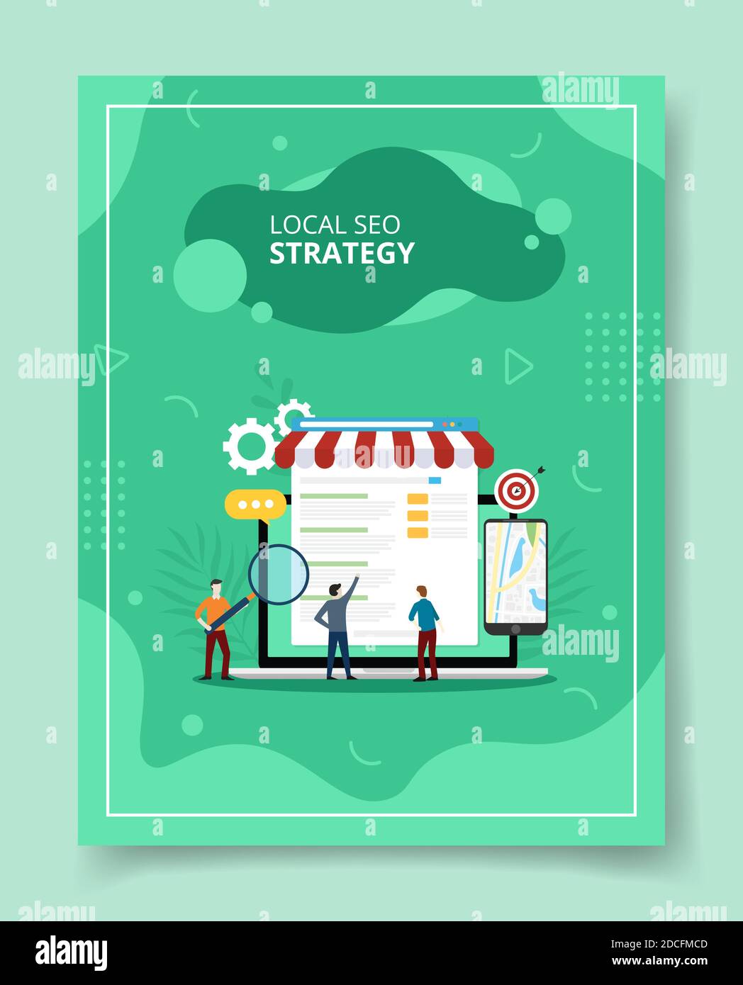 Map on display people Stock Vector Images - Alamy