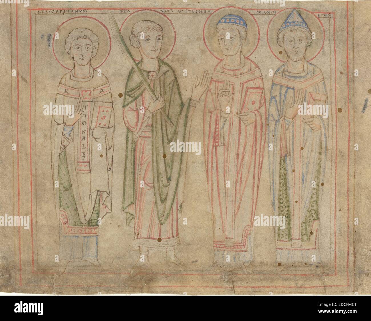 German 12th Century, (artist), Saints Cyprian, Vitus, Stephan, and ...